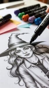 Essential Tips For Successful Witch Drawing In Marker Art – Rabbit And ...