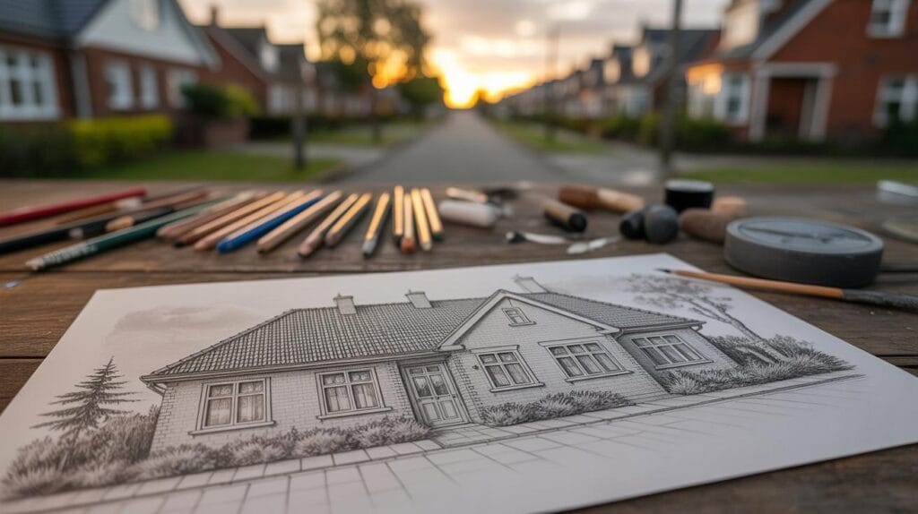 House Sketch Essentials For Realistic Residential Artworks – Rabbit And ...
