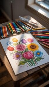 Mastering Flower Garden Drawing Through Simple Techniques – Rabbit And ...